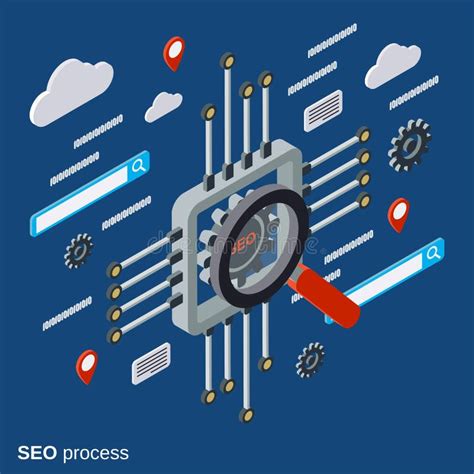 seo optimization information search data analysis vector concept stock vector illustration