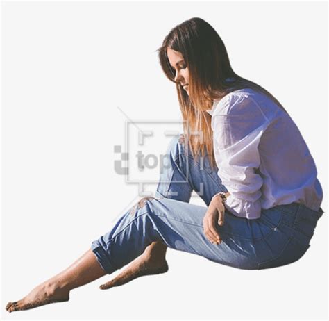 Woman Sitting In The Sand Woman Sitting Png Free Transparent PNG