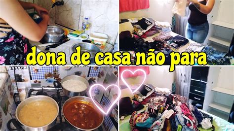VLOG LIMPEI E ORGANIZEI O GUARDA ROUPA FIZ ALMOÇO dona de casa não