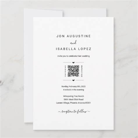 All In One Wedding Invitation QR Code RSVP Details Zazzle