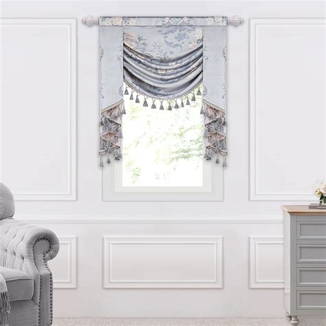 Amazon Loom And Mill Luxury Jacquard Waterfall Valance For Living