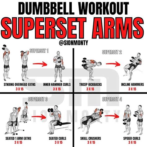 Sion Monty On Instagram Superset Arms Workout Dumbbells Only By