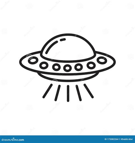 Plantilla De Icono De Nave Espacial Ondulada Color Negro Editable