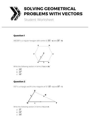 solving geometric problems with vectors complete lesson by tomotoole teaching resources tes