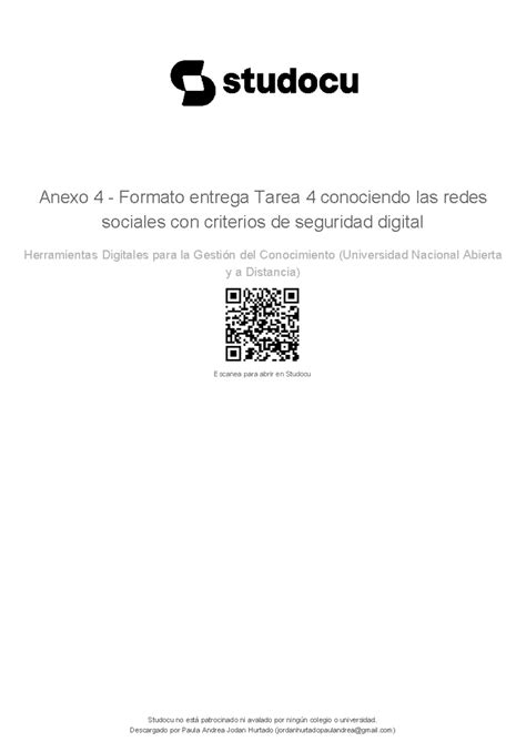 Anexo 4 Formato Entrega Tarea 4 Conociendo Las Redes Sociales Con