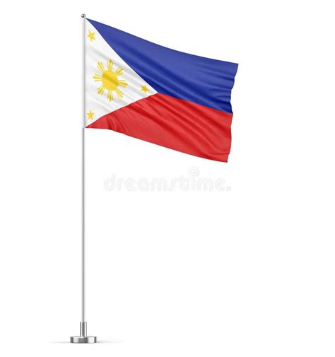 3D Illustration Of Flagpole With Philippines Flag Stock Illustration