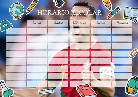 Horario CR7 Nombres De Jugador Horario Escolar Imprimible Consejos