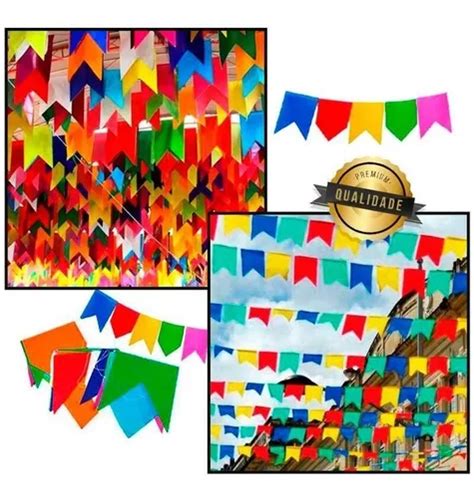 Kit Metros Bandeirinha Bandeira Festa Junina Arrai