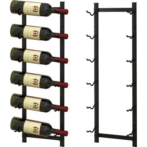 COSTWAY Porte Bouteille Mural Étagère à Vin en Métal pour 6 Bouteilles