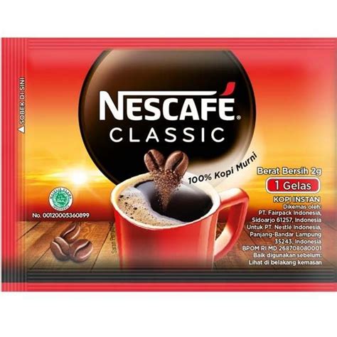 Jual NESCAFE Classic Kopi Instan Kopi Hitam 2g Sachet 10pcs Shopee