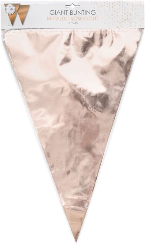 3x Giga Vlaggenlijn Rosé Goud Metallic 30x45cm 10m Vlaggen XL Groot