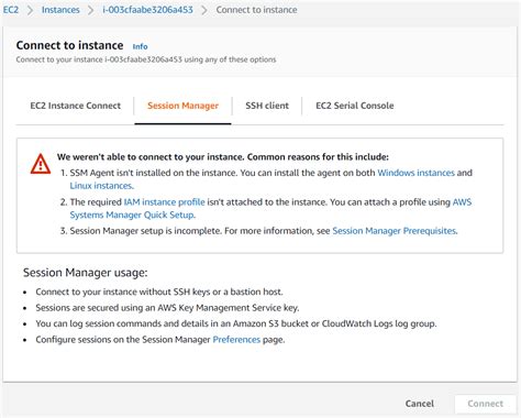 connect ec2 instance using aws session manager