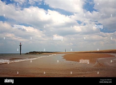 A View Of The Beach With Artificial Reefs Towards Sea Palling Norfolk