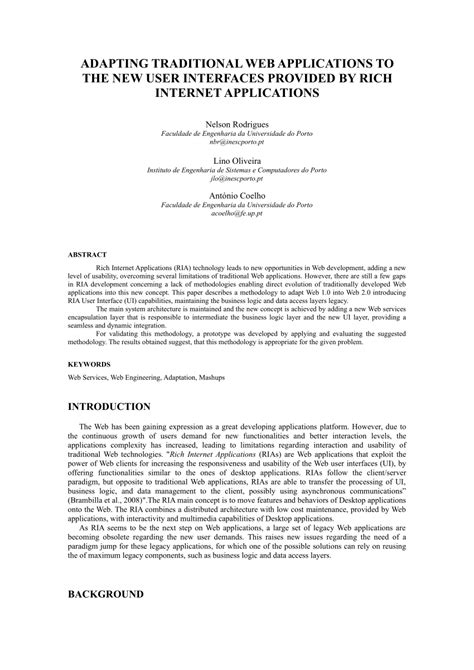 pdf adapting traditional web applications to the new user interfaces provided by rich internet