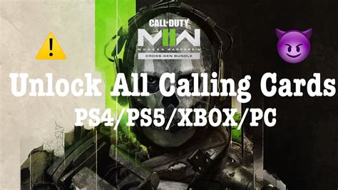 PS4 PS5 XBOX PC Modern Warfare 2 Unlock All Calling Cards Emblems