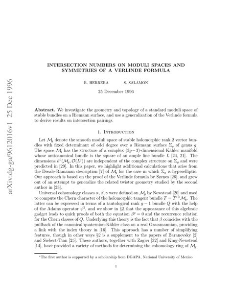 pdf intersection numbers on moduli spaces and symmetries of a verlinde formula