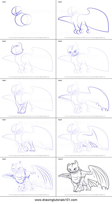 How To Draw Toothless From How To Train Your Dragon 2 Printable Step By