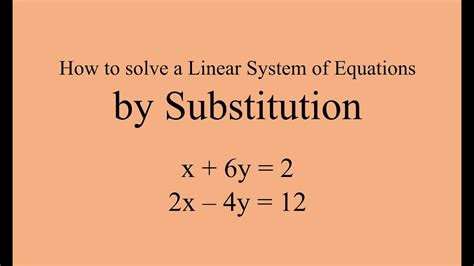 How To Solve Linear Systems By Substitution YouTube