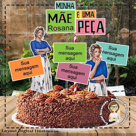 Topo de Bolo Minha Mae É Uma Peça Ref 4406 Arquivo Digital