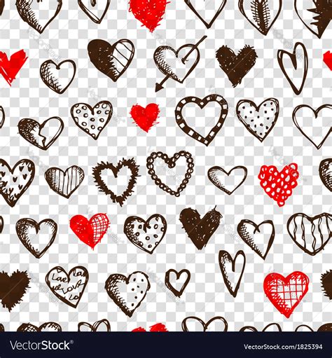 Seamless Pattern With Valentine Hearts For Your Vector Image