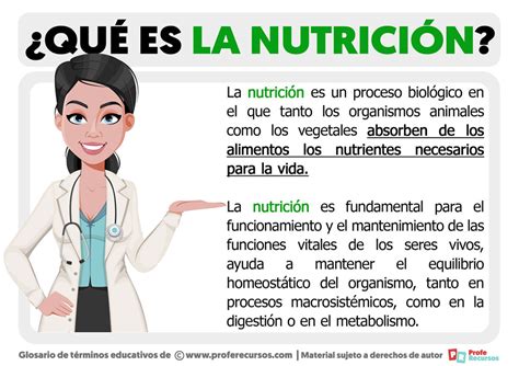 Qué es la Nutrición Definición de Nutrición