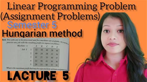 lpp assignment problems dse 1 semester 5 l5 youtube