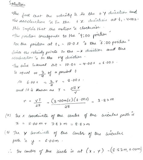 a particle moves along a circular path over a horizontal xy coordinate system at constant speed