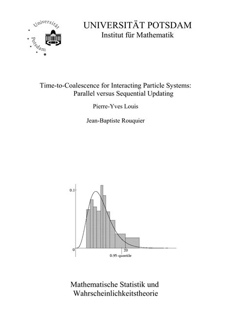 pdf time to coalescence for interacting particle systems parallel versus sequential updating