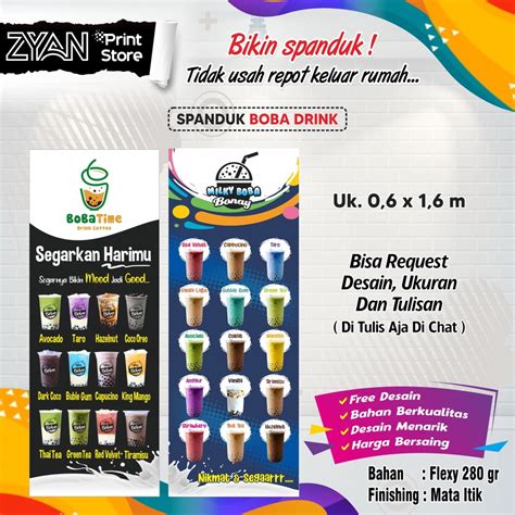Jual SPANDUK BANNER MINUMAN ES BOBA Shopee Indonesia