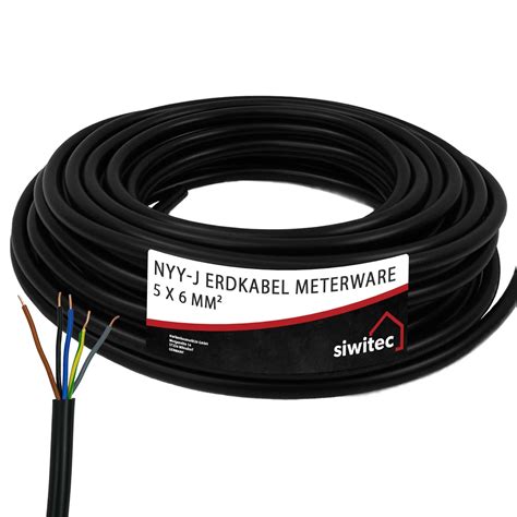 siwitec Erdkabel NYY J 5x6 mm² Starkstromkabel PVC Erdleitung in