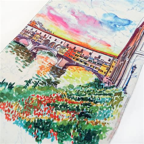 Ponte Vecchio Arch Bridge Florence Scarf Foulard Neckwear