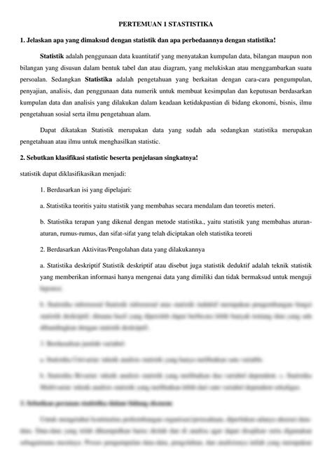 SOLUTION Latihan Soal Jawaban Modul 1 Statistika I Pengantar