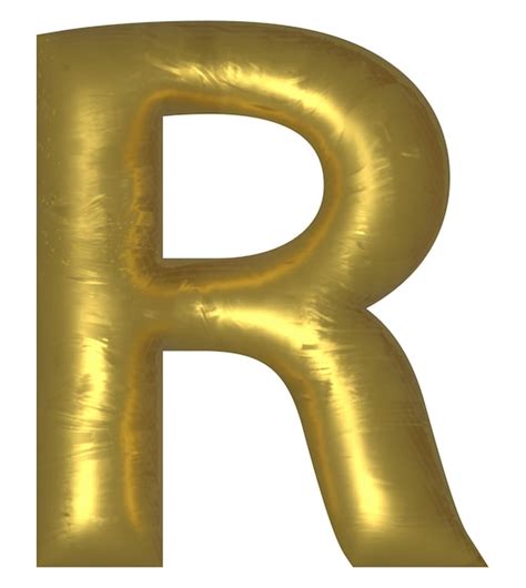 Letra Del Alfabeto Oro Aislado Letra R Vector Premium