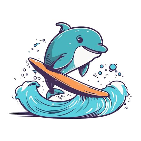 Ilustraci N Vectorial De Un Lindo Delf N De Dibujos Animados Saltando