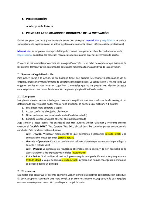 SOLUTION Aportes De La Psicolog A Cognitiva Al Estudio De La Motivaci