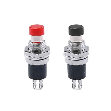 Mini Push Button Switch Black Or Red No Or Nc Contacts