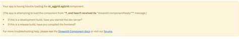 how to disable alert “your app is having trouble loading the component” 🎈 using streamlit