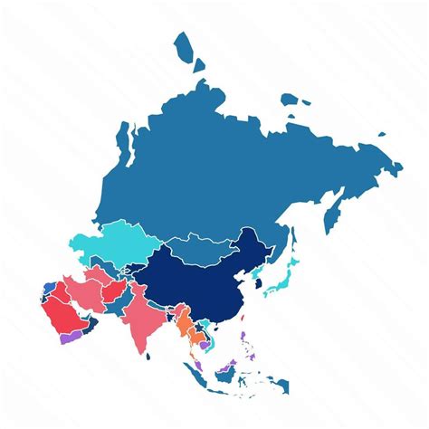 Multicolor Map Of Asia With Countries 25841936 Vector Art At Vecteezy