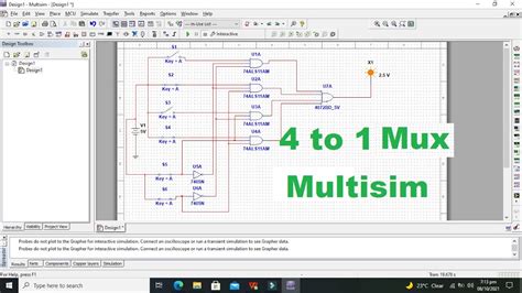 4 to 1 mux in multisim 4 to 1 multiplexer simulation in multisim youtube
