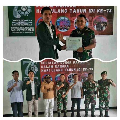 Peringati HUT IDI Ke 73 IDI Cabang Bintuni Kolaborasi Dengan Batalyon
