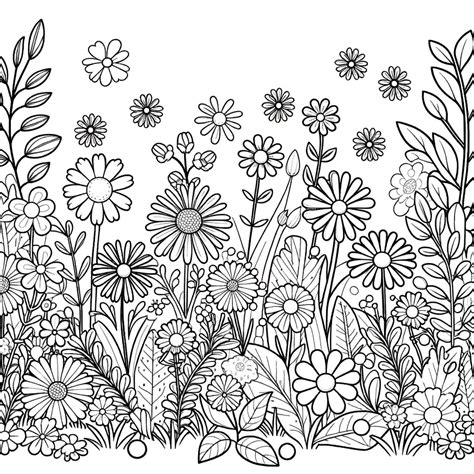 Malvorlage Wiesenblumen