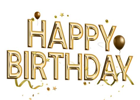 Feliz Aniversário Design Dourado Brilhante PNG Feliz Aniversário