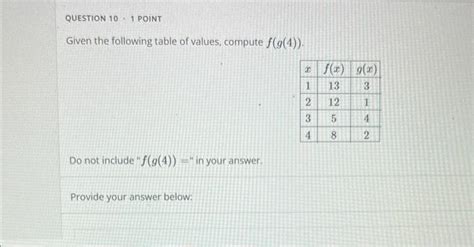 [solved] given the following table of values compute f
