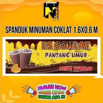 Spanduk Banner Backdrop Es Coklat Terbaru Custom Ukuran 160x60 Cm