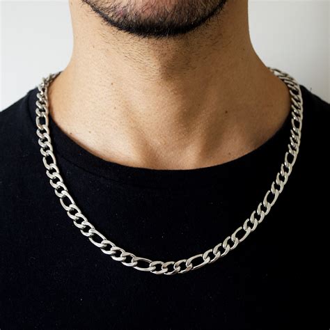 Colar Corrente Masculina Aço Inoxidável Fígaro 3x1 CODE Brincos