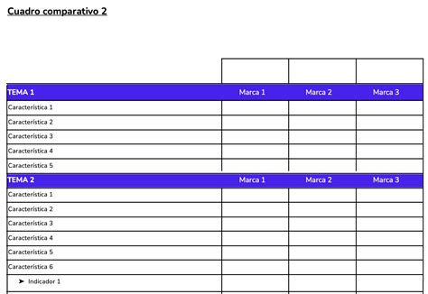 Plantillas De Cuadros Comparativos En Word Crehana
