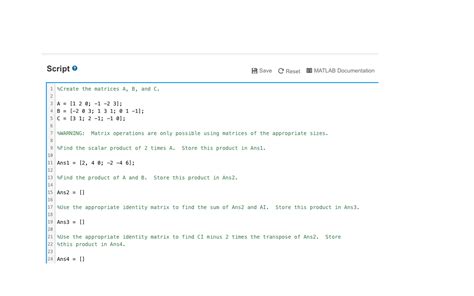 solved matlab matrix operations in this activity you will