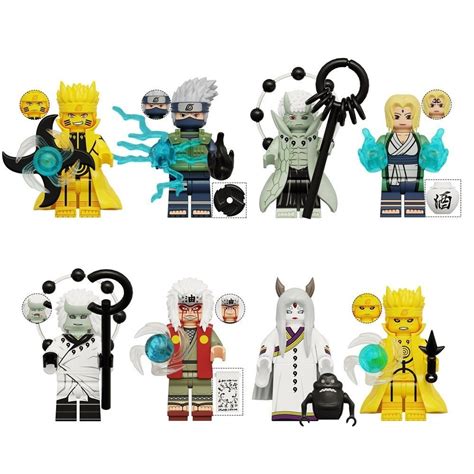 8pcs Naruto Series Kakashi Obito Madara Uchiha Kaguya Jiraiya