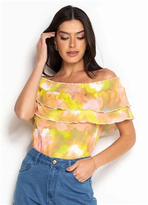 Blusa Babado Rosa E Azul Queima De Estoque