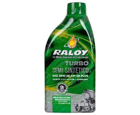 LUBRICANTE ACEITE SEMI SINTETICO SN PLUS 20W50 946ML TURBO RALOY 8218